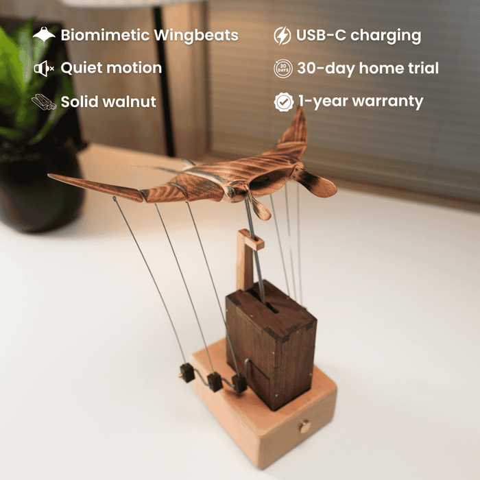 Handcrafted Wooden Manta Ray Automaton – Artisan Kinetic Desk Sculpture ...