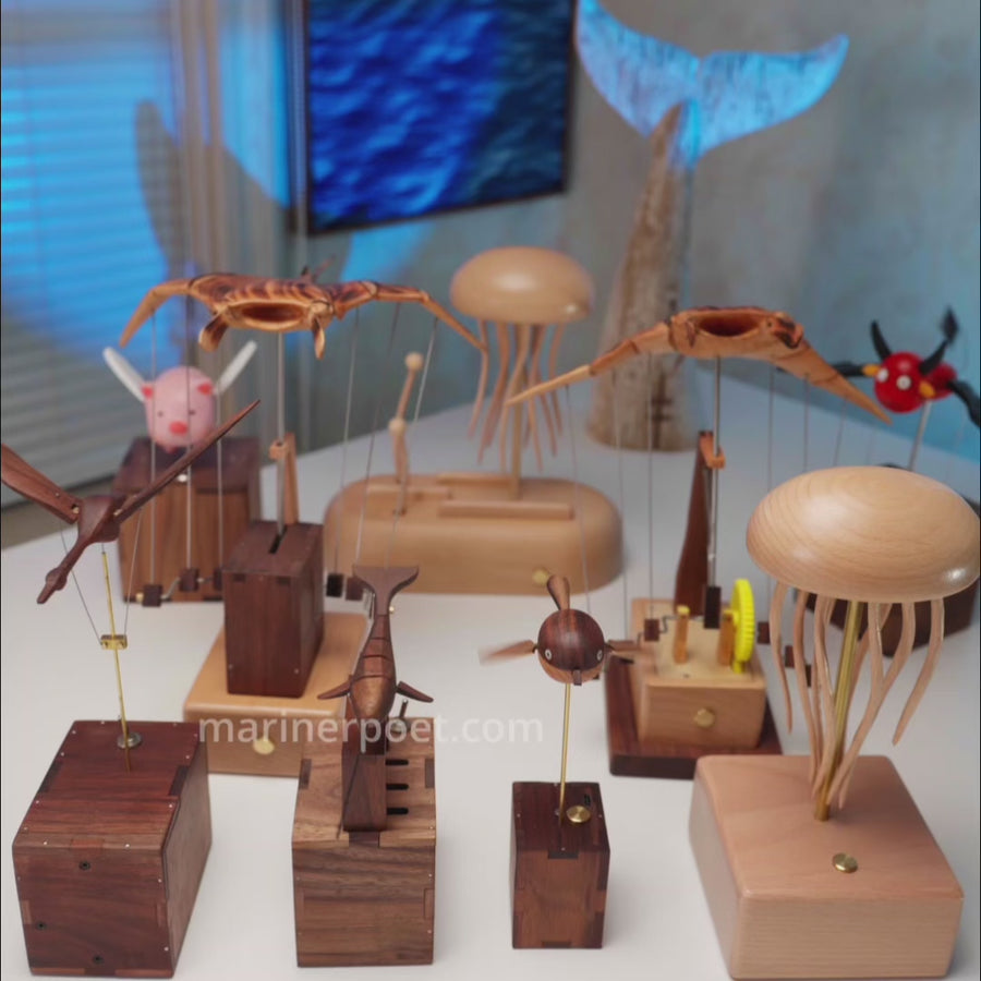 Wooden Automata Collection | Handmade Kinetic Sculptures by MARINER POET